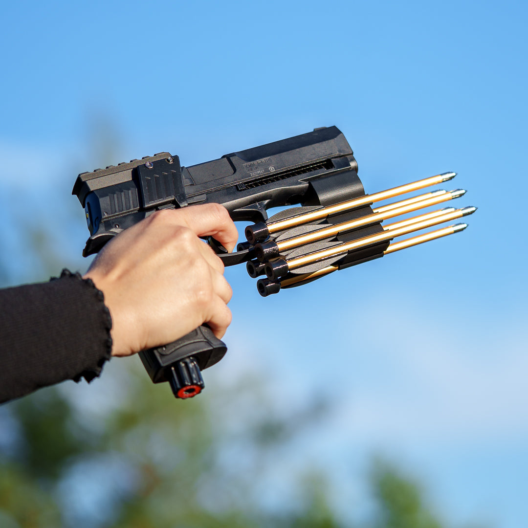 KOMBI | ARROW HOLDER | Pfeilhalter + 6 Arrows | ROT oder Schwarz | T4E – HomeDefence-24 GmbH